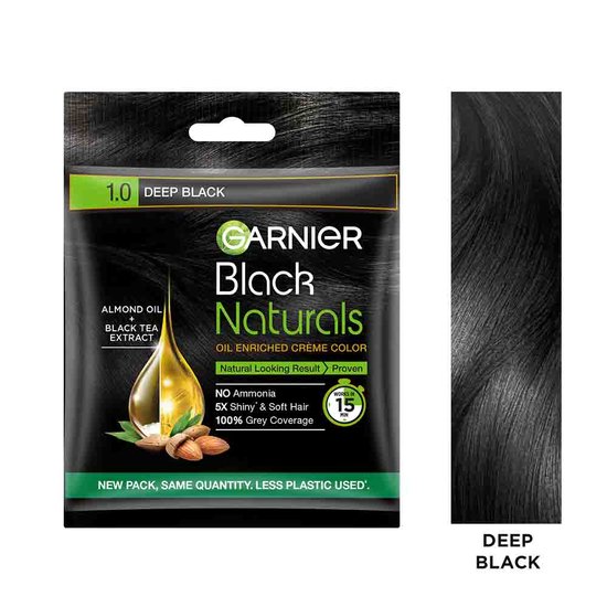 Garnier Black Naturals Hair Color For Men & Women – Shade 1 Deep Black
