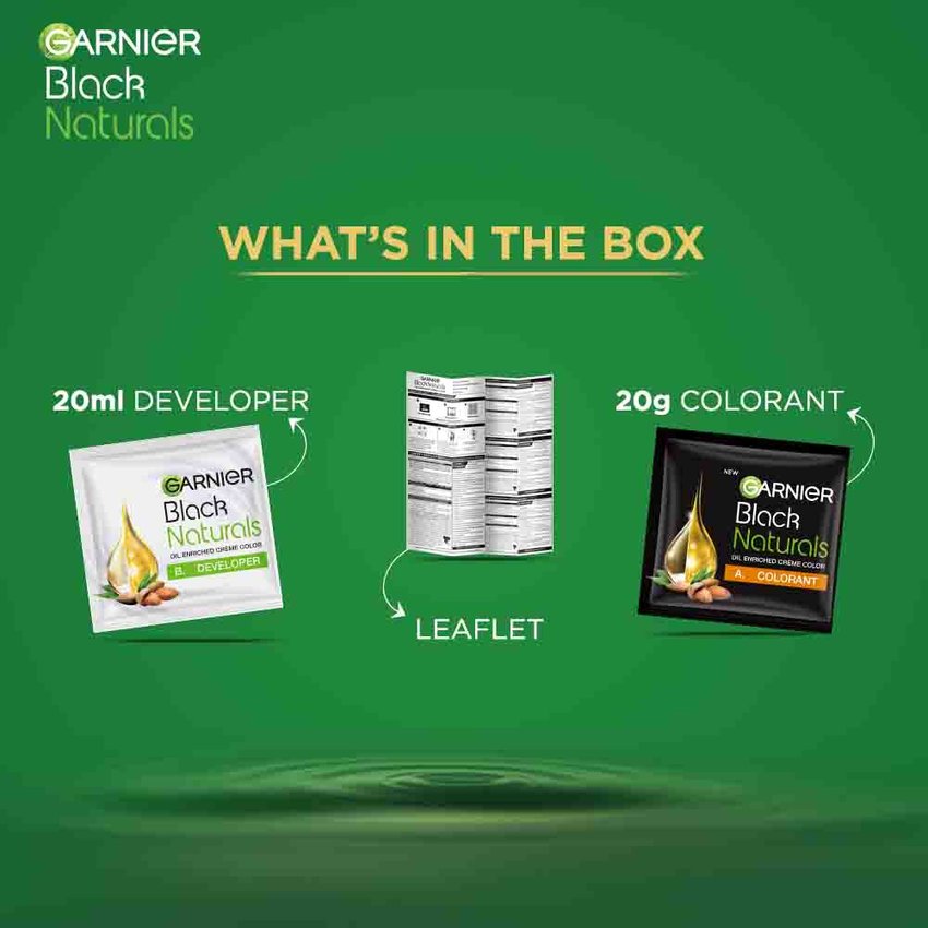 Garnier Black Naturals Hair Color For Men & Women – Shade 1 Deep Black