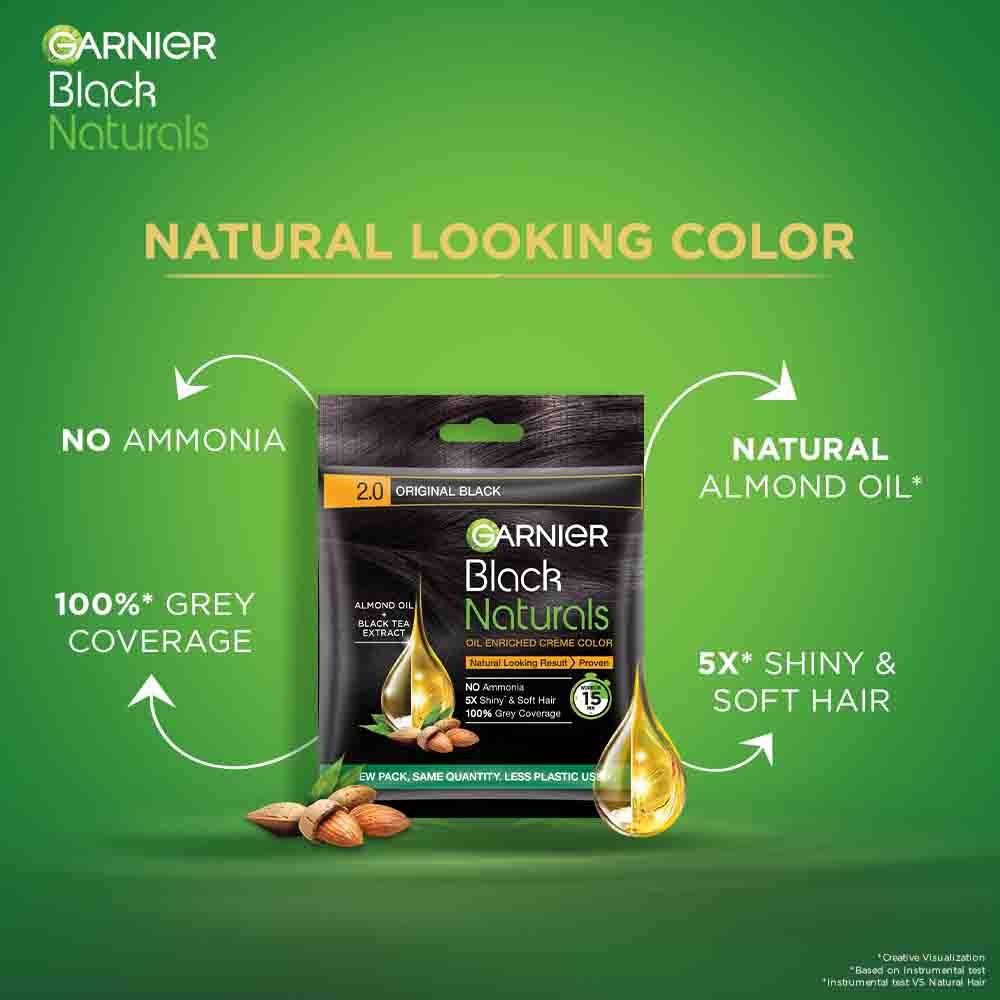 Garnier Black Naturals Hair Color Shade 2.0 Original Black