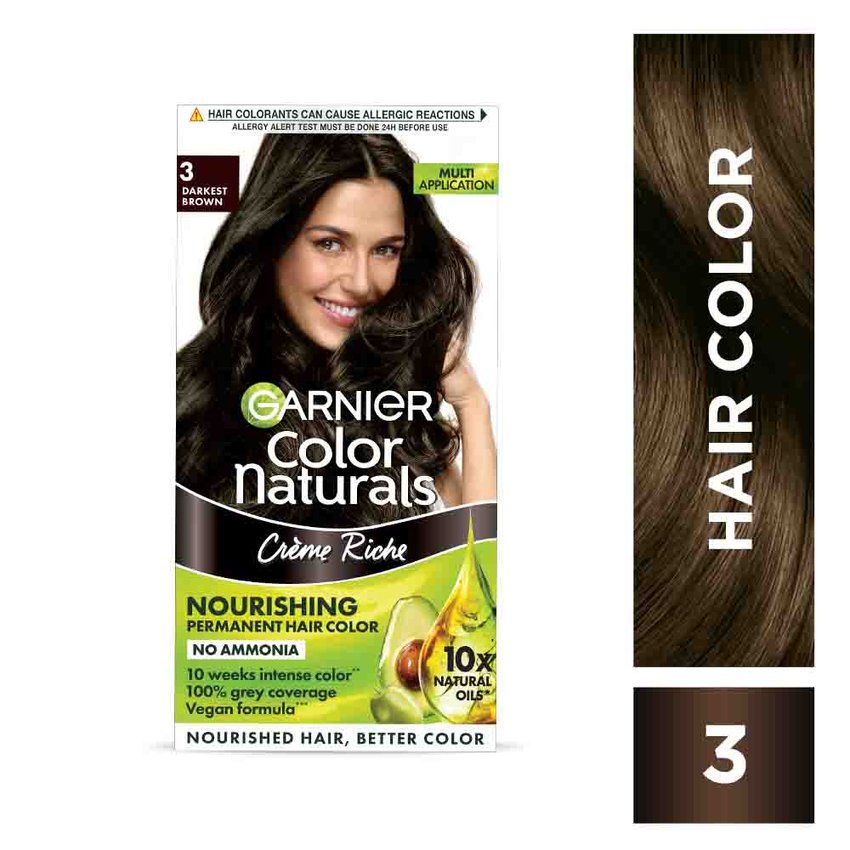Garnier Color Naturals Shade 3 Darkest Brown Hair Color |Garnier India