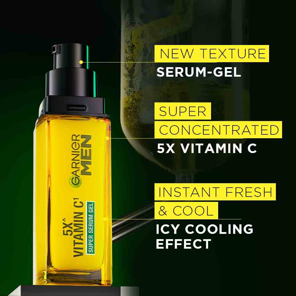 Garnier Men Turbo Bright Super Serum Gel For Men | With Vitamin C and ...