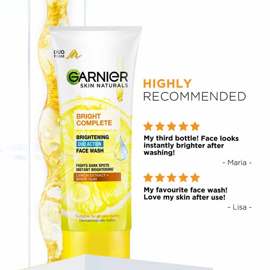 Garnier Bright Complete Duo Action Brightening Face Wash