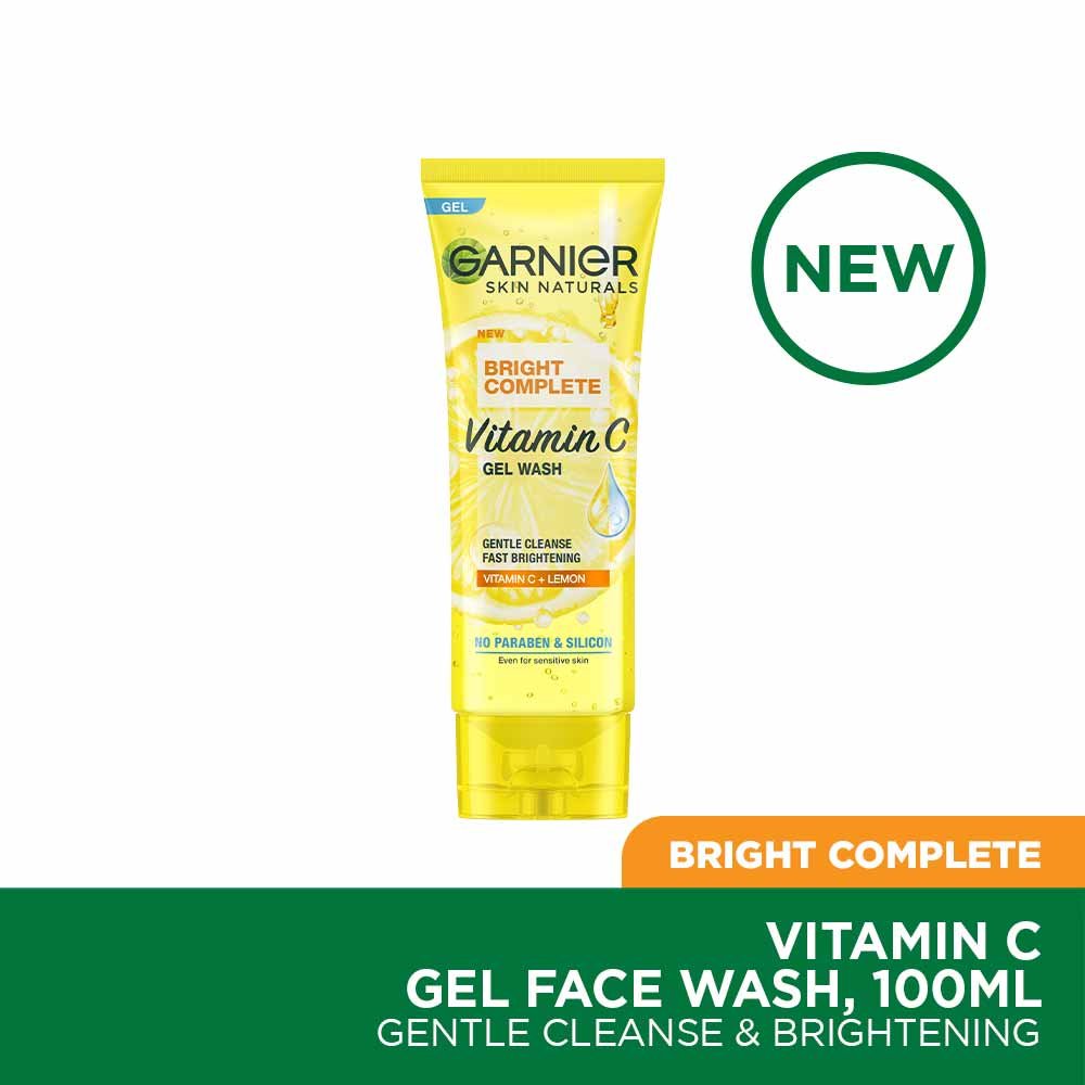 Garnier Bright Complete Vitamin C Gel Facewash - Gentle Cleanser for ...