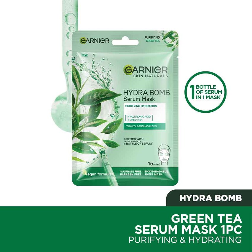 Buy Garnier Hydra Bomb Green Tea Serum Sheet Mask Online