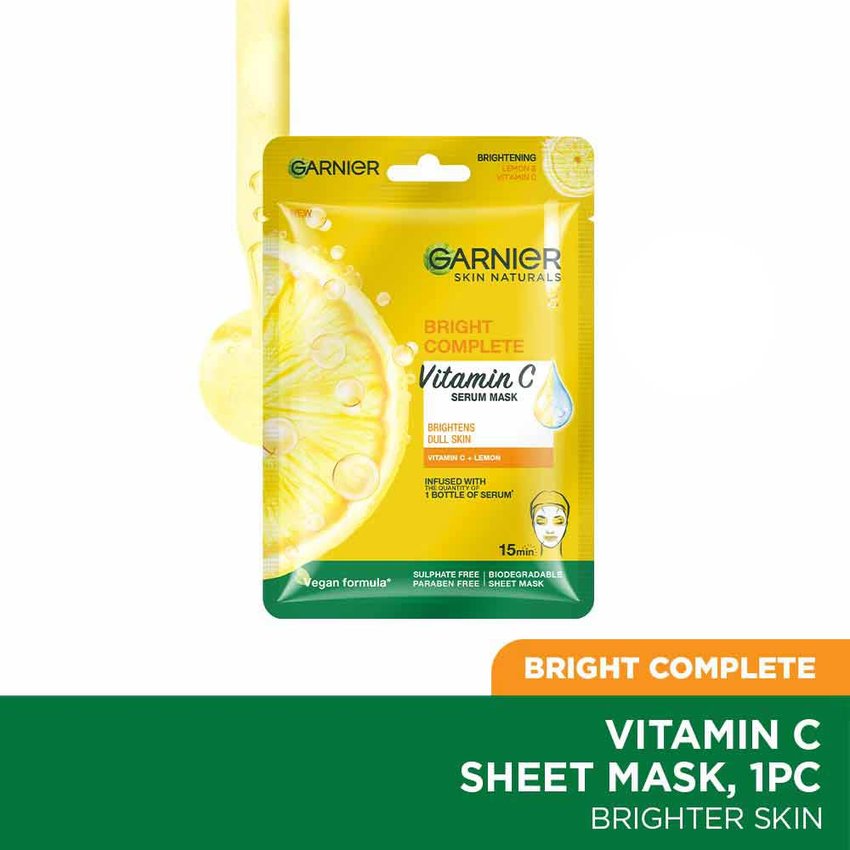 Buy Garnier Bright Complete Serum Sheet Mask | Garnier India