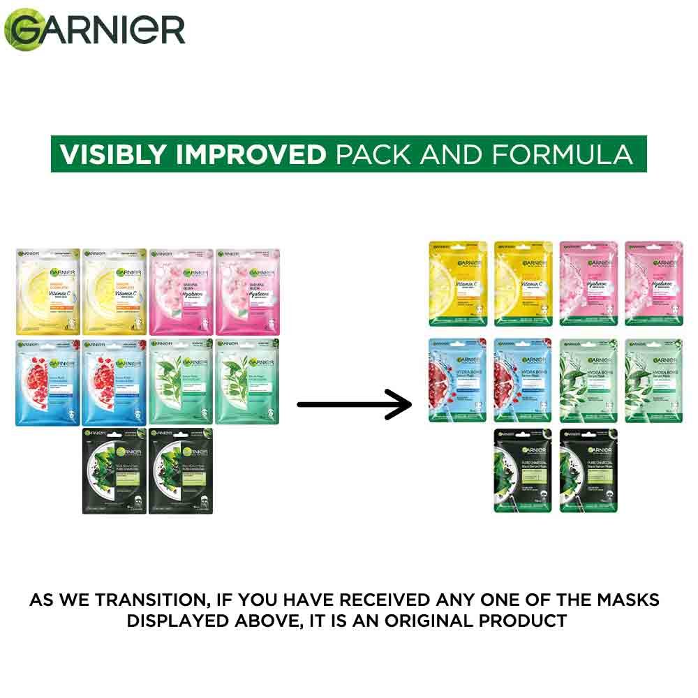 Garnier Sheet Mask Pack of 10 - Charcoal, Sakura Glow, Bright Complete ...