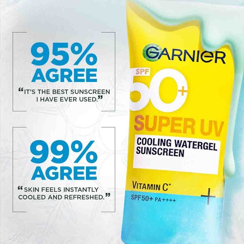 Garnier Super UV Cooling Watergel Sunscreen SPF 50 | Glowing Skin