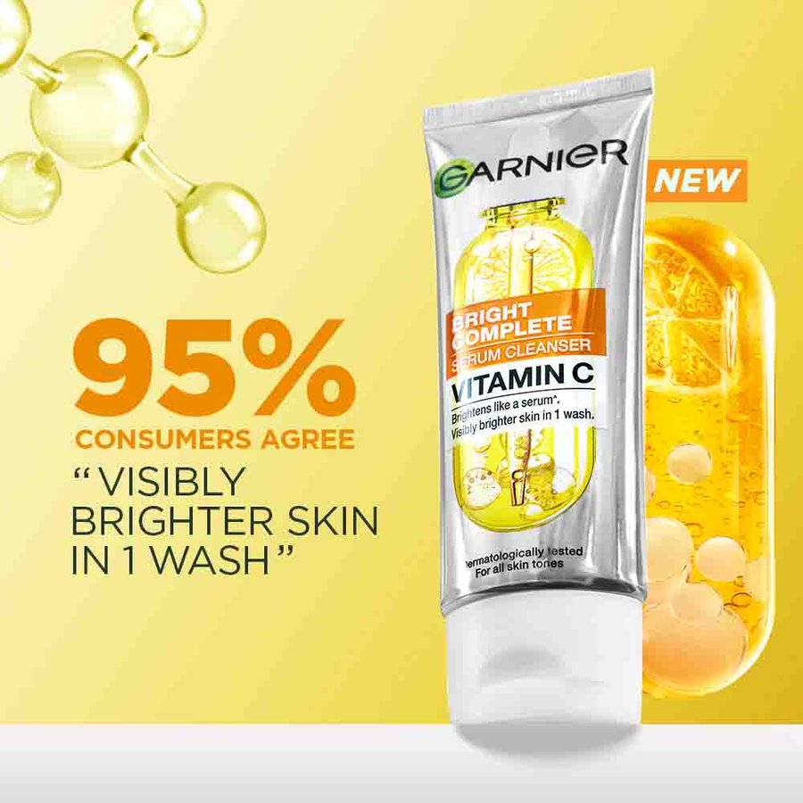 Garnier Bright Complete Vitamin C Serum Cleanser for Radiant Skin