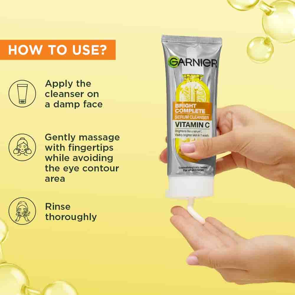 Garnier Bright Complete Vitamin C Serum Cleanser for Radiant Skin